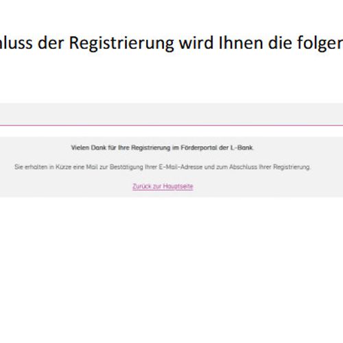 Ihre Registrierung im Förderportal | L-Bank